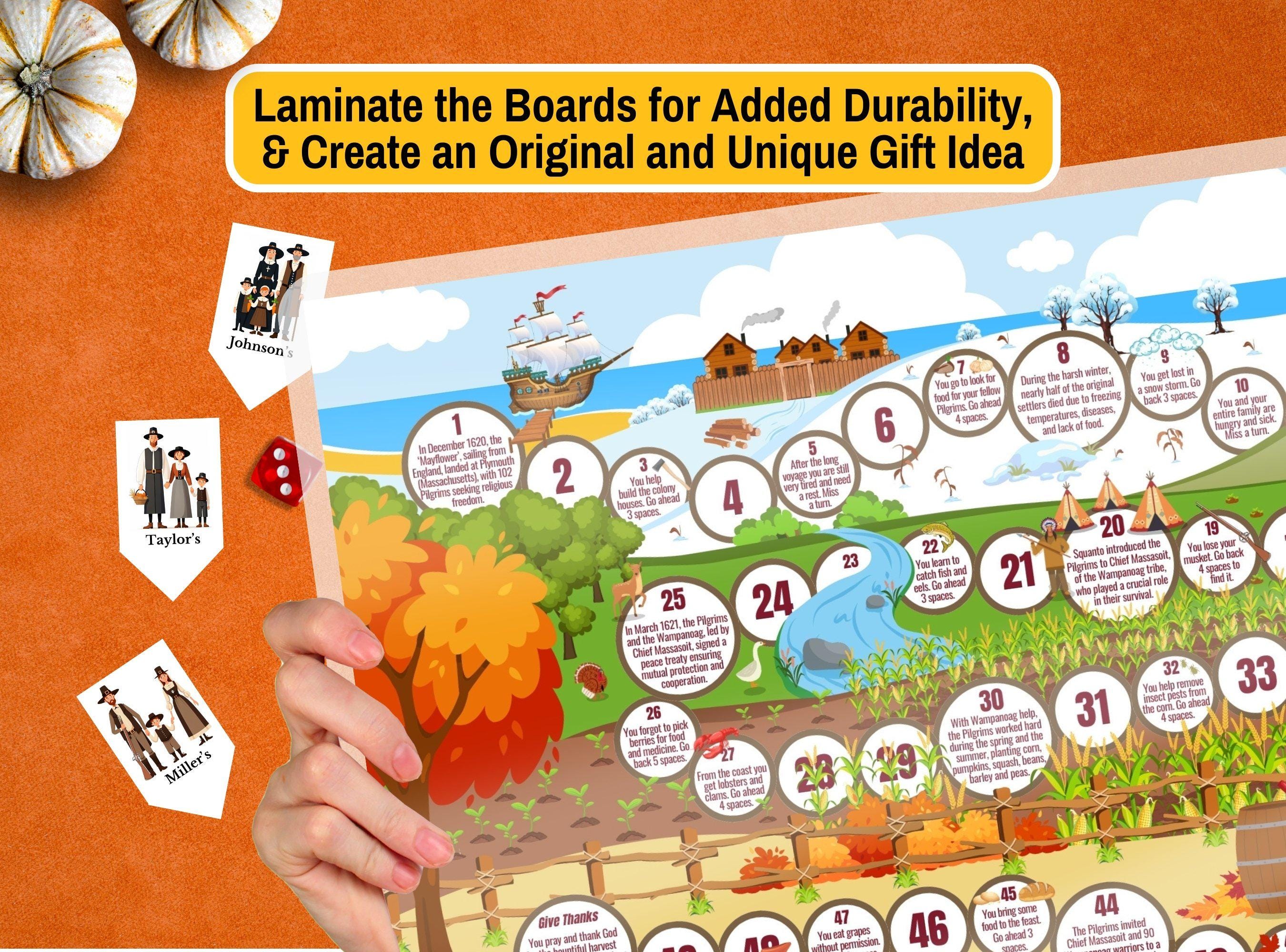 Thanksgiving Story Dice Board Game - Pilgrim History (printable) - Etsy