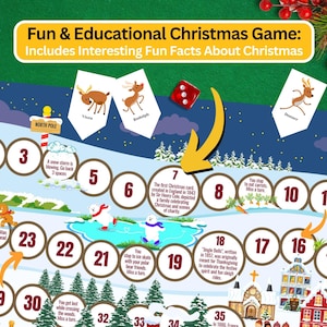 Christmas Game Printable for Kids - Santa’s Reindeer Race Board Game ...
