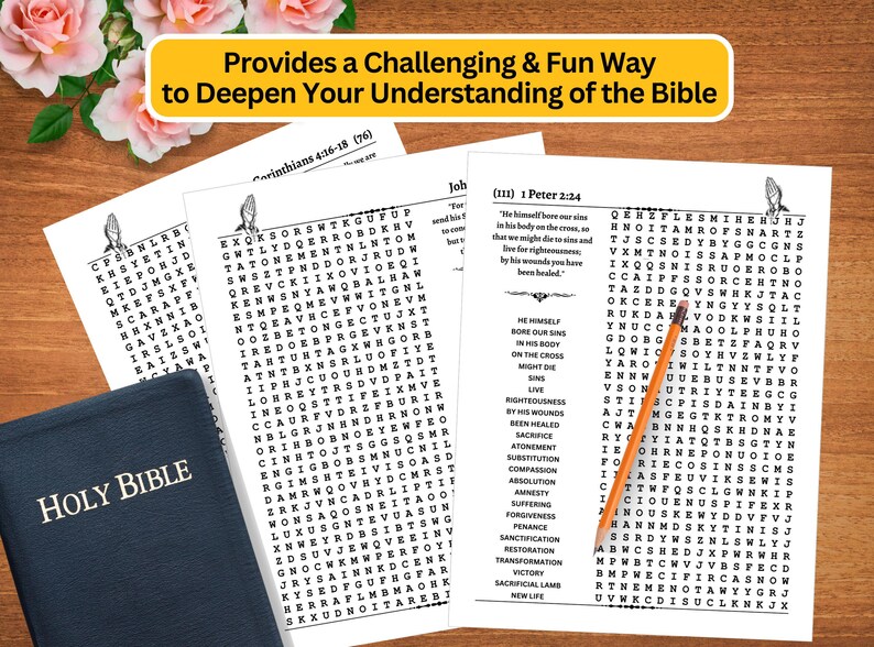 Bible Word Search Printable 120 Bible Verse Worksearch Puzzle ...