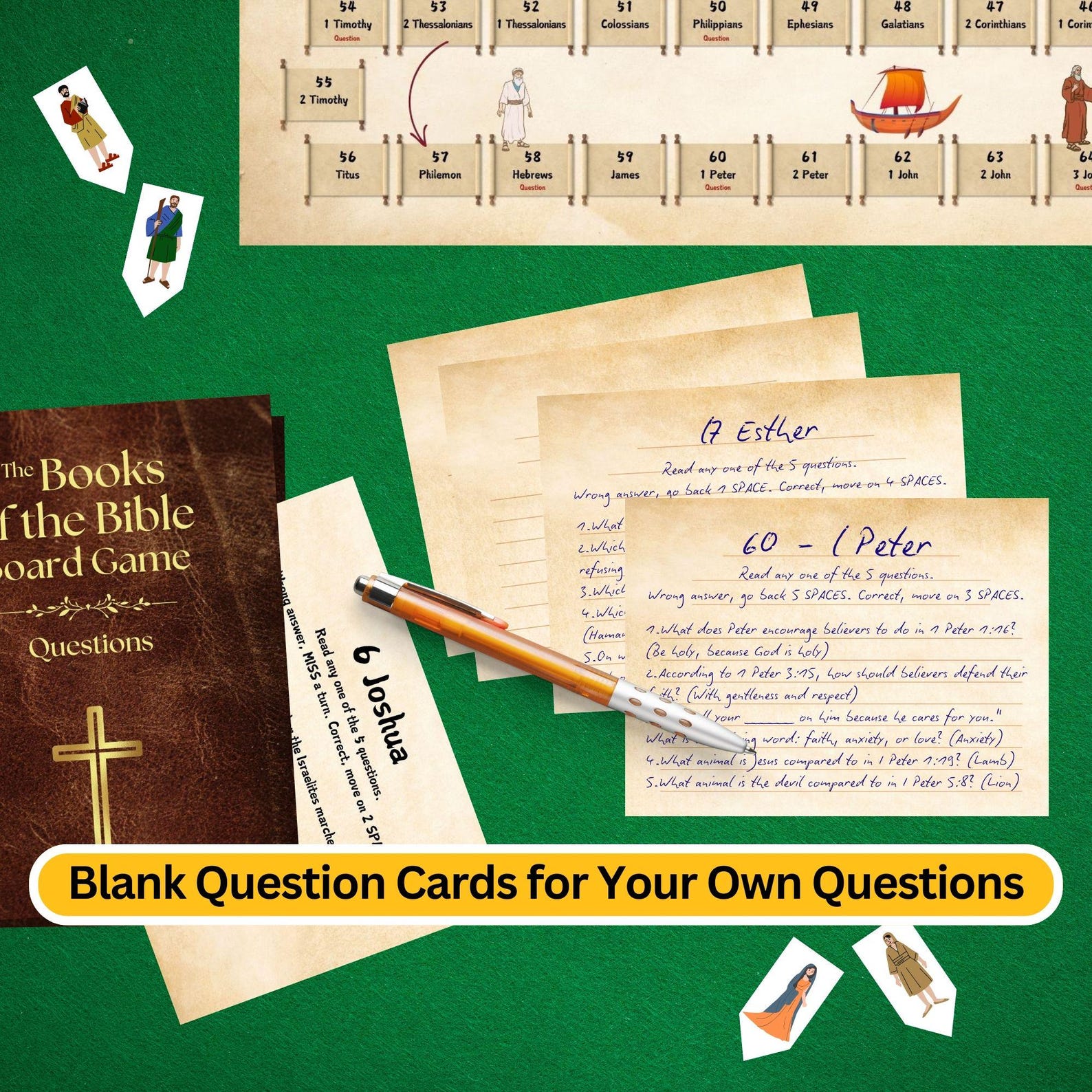 Bible Books Board Game & Quiz: Christian Learning (digital Download) - Etsy