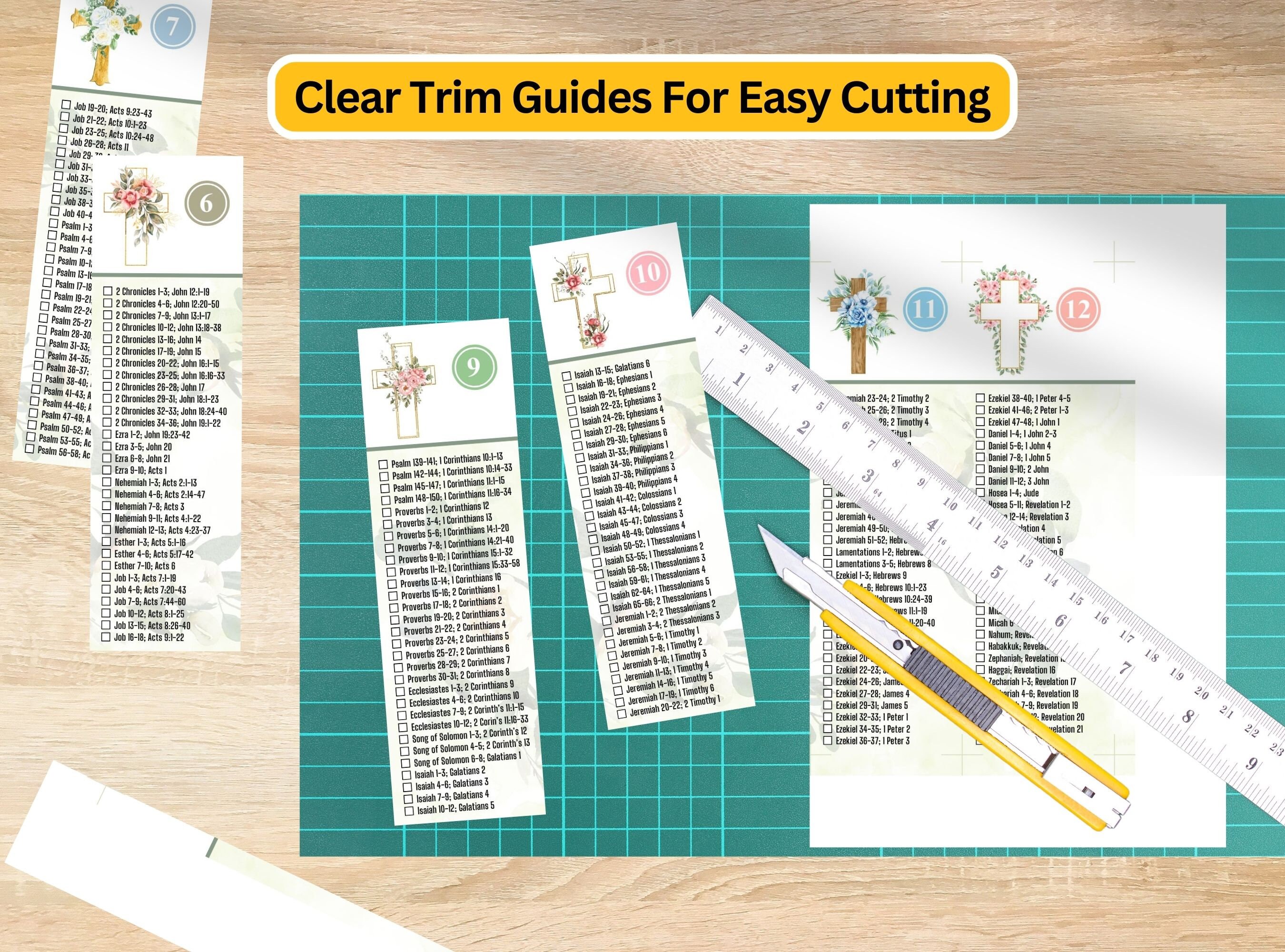 Bible Reading Plan Bookmarks 12 Bible Tracking Printable Bookmarks ...