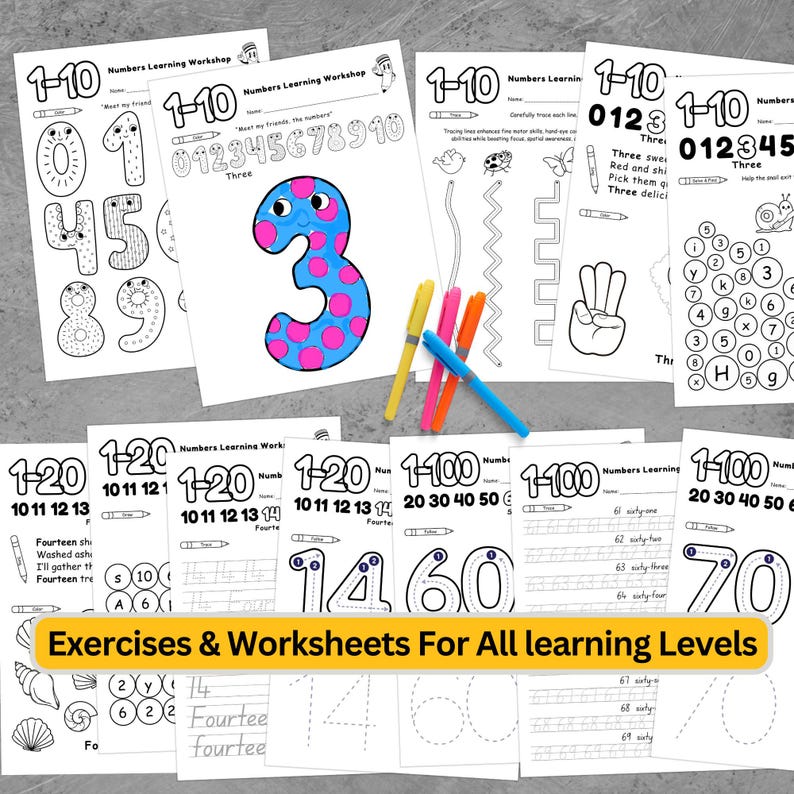 Number Worksheets Printable, Coloring Counting Games for Toddlers ...