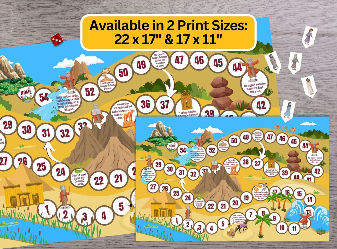 Bible Printable Game for Kids - Moses and the Exodus Board Game - Fun ...