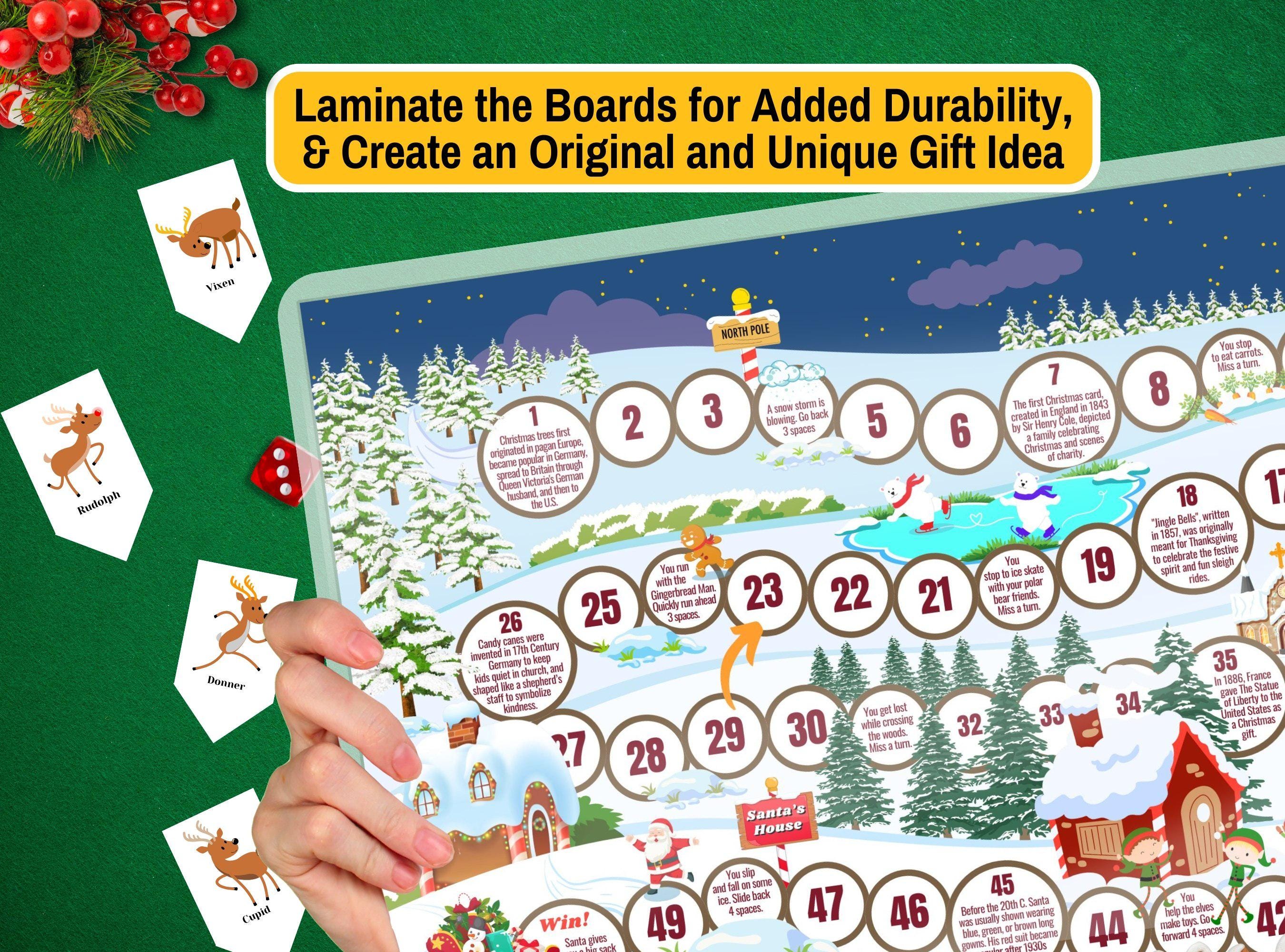 Christmas Game Printable for Kids - Santa’s Reindeer Race Board Game ...