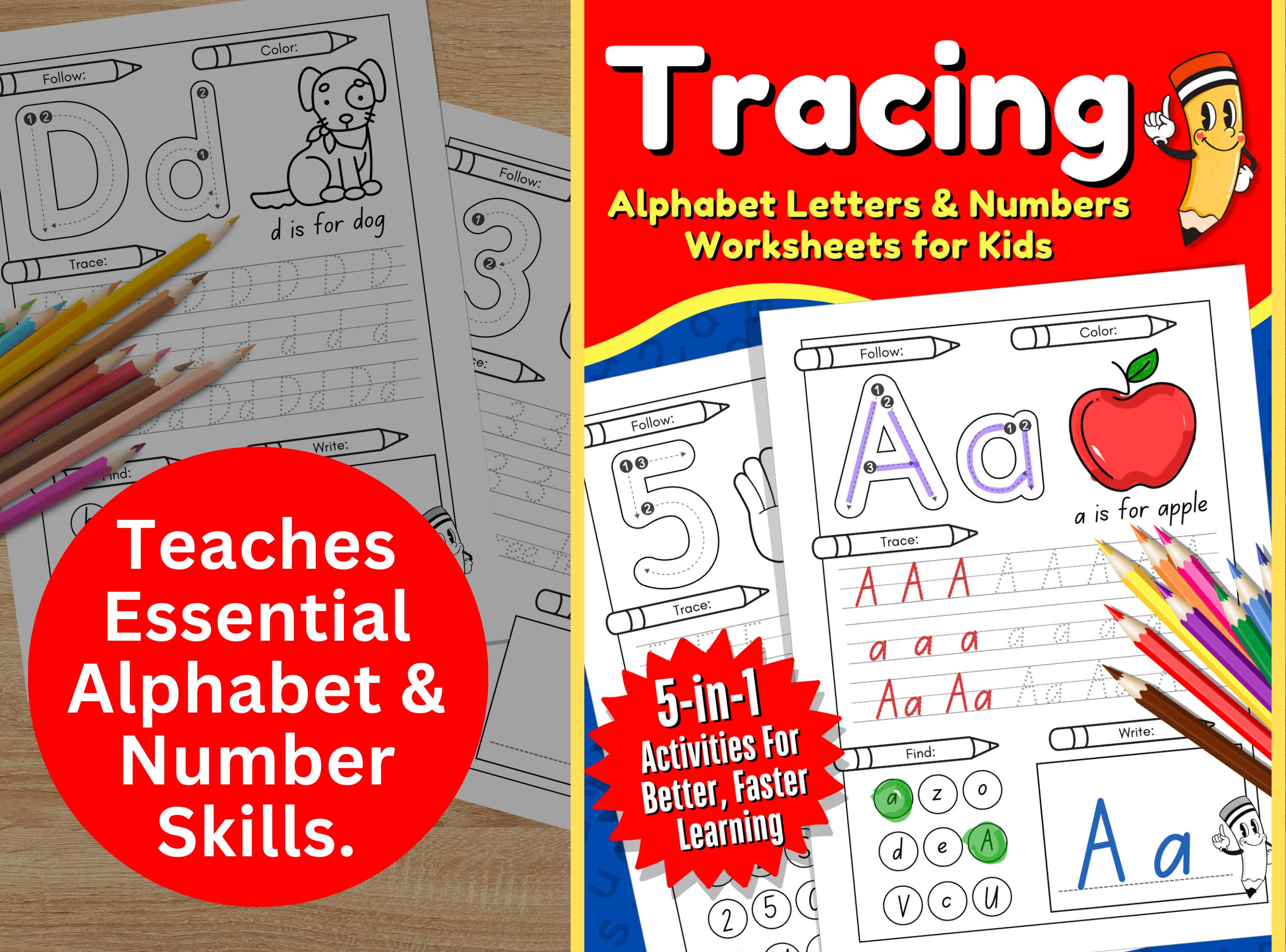 Alphabet and Number Tracing Sheets - Alphabet Learning and Numbers ...