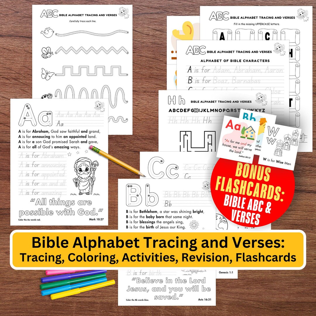 Bible Alphabet & Verse Coloring Pages for Kids – Fun Printable ABC ...