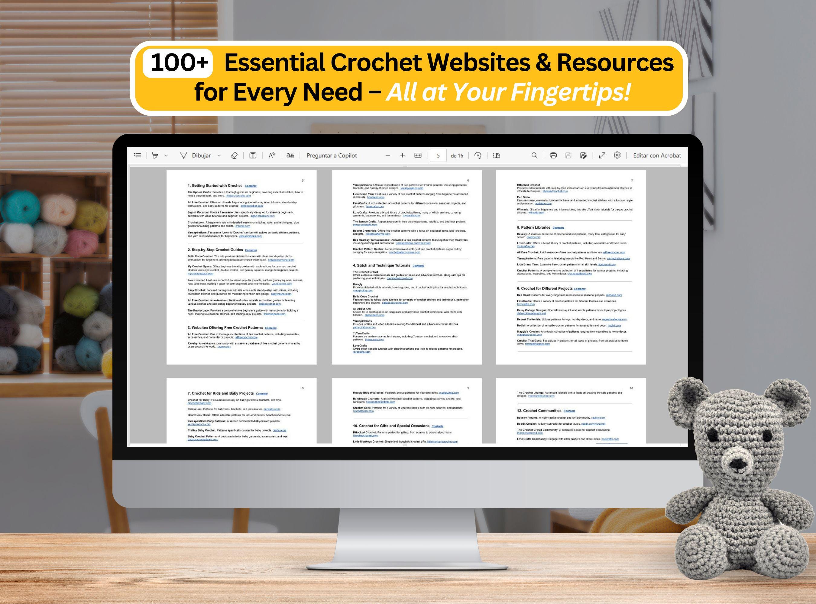 Crochet Guide 100+ Webpage Resources, Ideas, Projects, Learn to Crochet ...