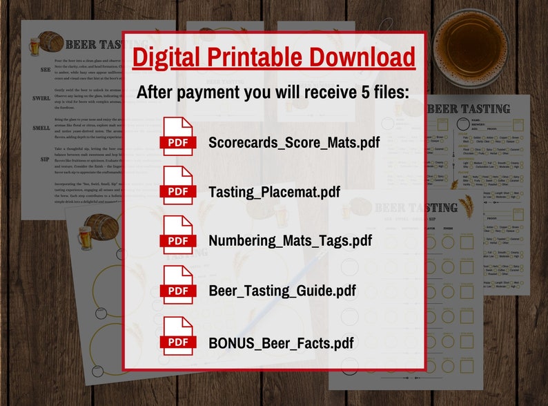 Beer Tasting Kit Printable – Score Cards, Notes & Guide (digital ...