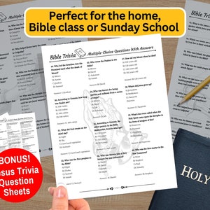 Bible Trivia Quiz Questions Game, Printable Christian Study Tool for ...