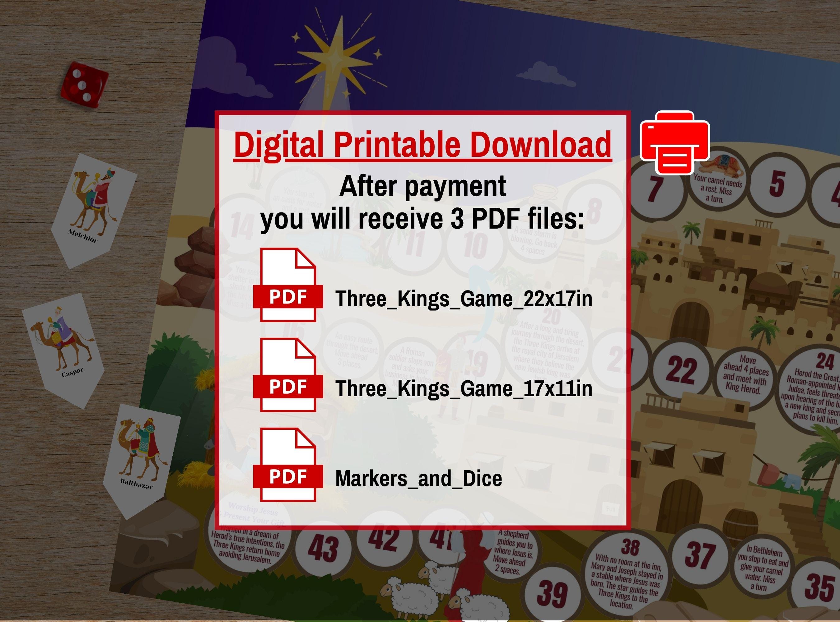 Three Kings Journey Board Game: Nativity Christmas Game (digital ...