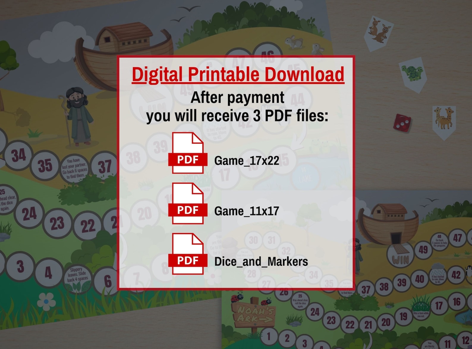 Printable Bible Board Game for Kids - Noah’s Ark Game - Fun Christian ...