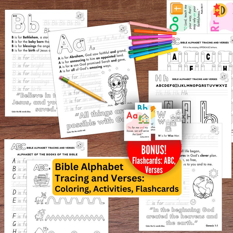 Bible Verses and Alphabet Coloring Pages – Printable Tracing ...
