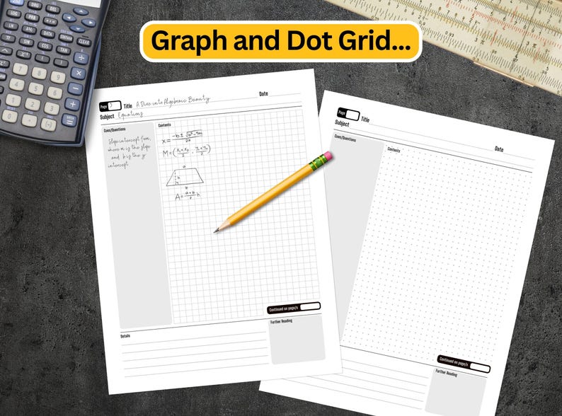 Cornell Notes Template Pack: 8 Different Designs Including Lined, Graph ...