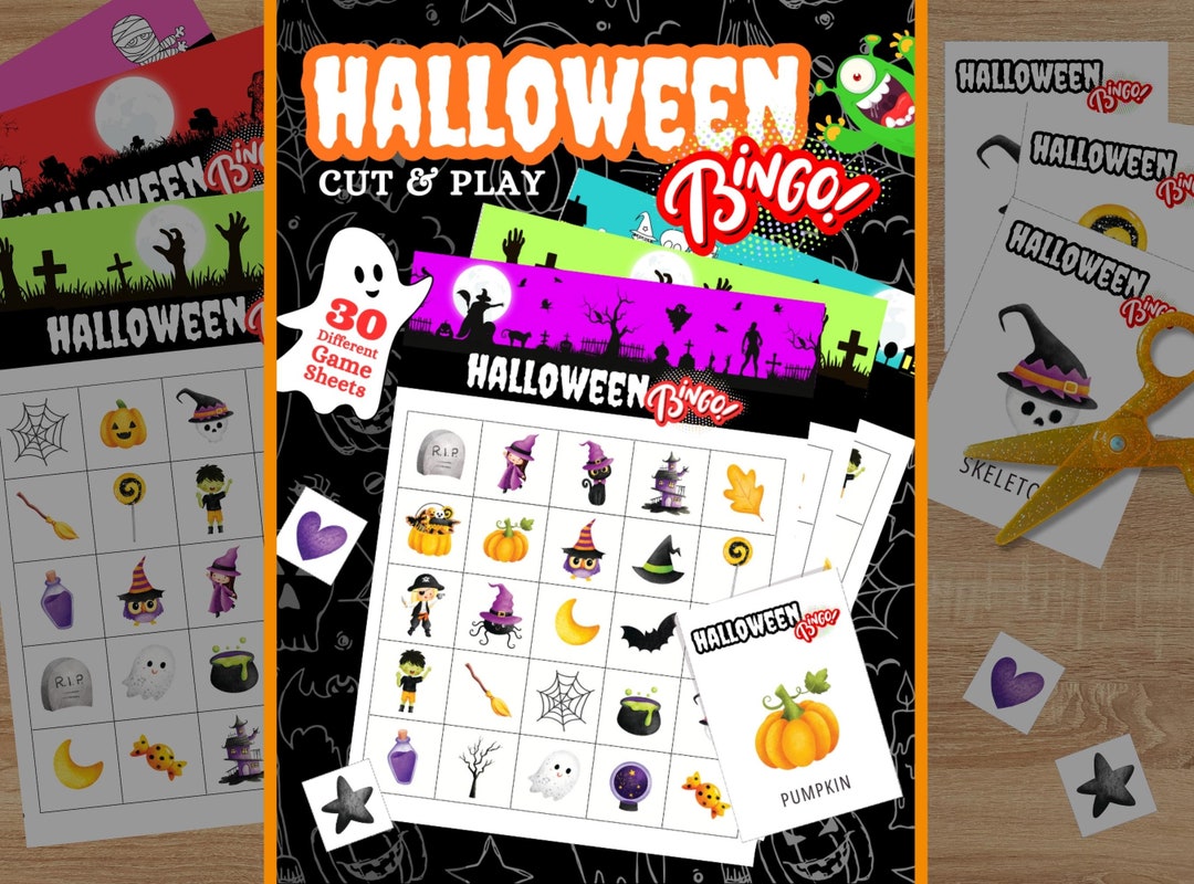 Halloween Bingo Printable Kids Halloween Party Games Halloween Bingo ...