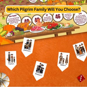 Thanksgiving Story Dice Board Game - Pilgrim History (printable) - Etsy