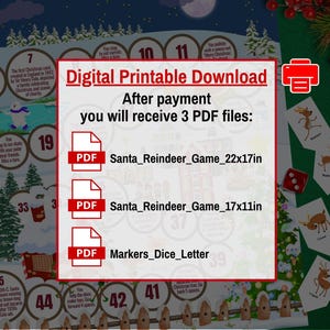 Christmas Game Printable for Kids - Santa’s Reindeer Race Board Game ...