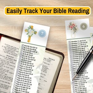 Bible Reading Plan Bookmarks - 12 Bible Tracking Printable Bookmarks ...