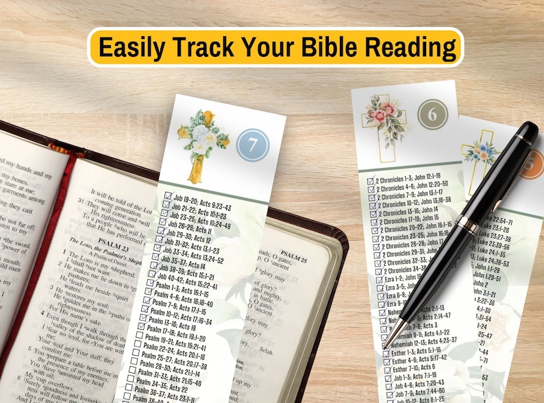 Bible Reading Plan Bookmarks 12 Bible Tracking Printable Bookmarks ...
