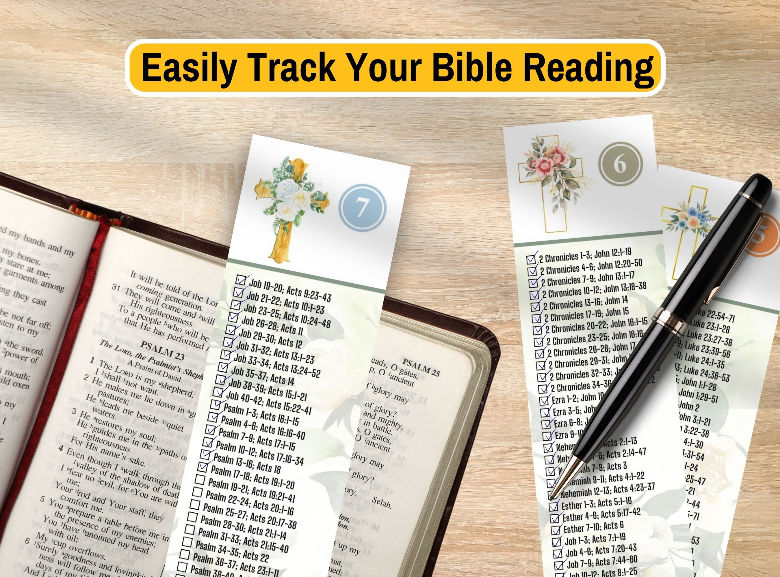 Bible Reading Plan Bookmarks 12 Bible Tracking Printable Bookmarks ...