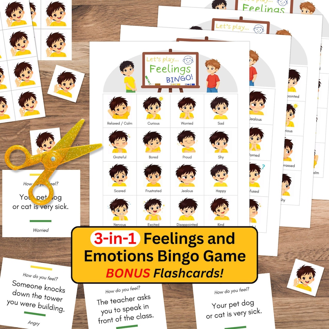 Feelings and Emotions Bingo Game, SEL Activity, Autism Resource ...