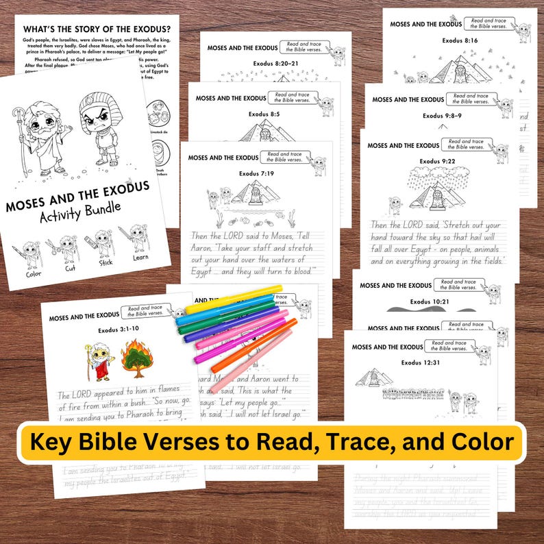 Moses and Exodus Activity Bundle – Printable Plagues of Egypt Craft ...