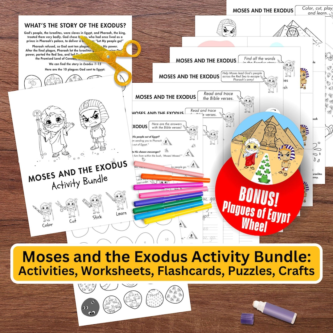 Moses and Exodus Activity Bundle – Plagues of Egypt Craft (printable ...