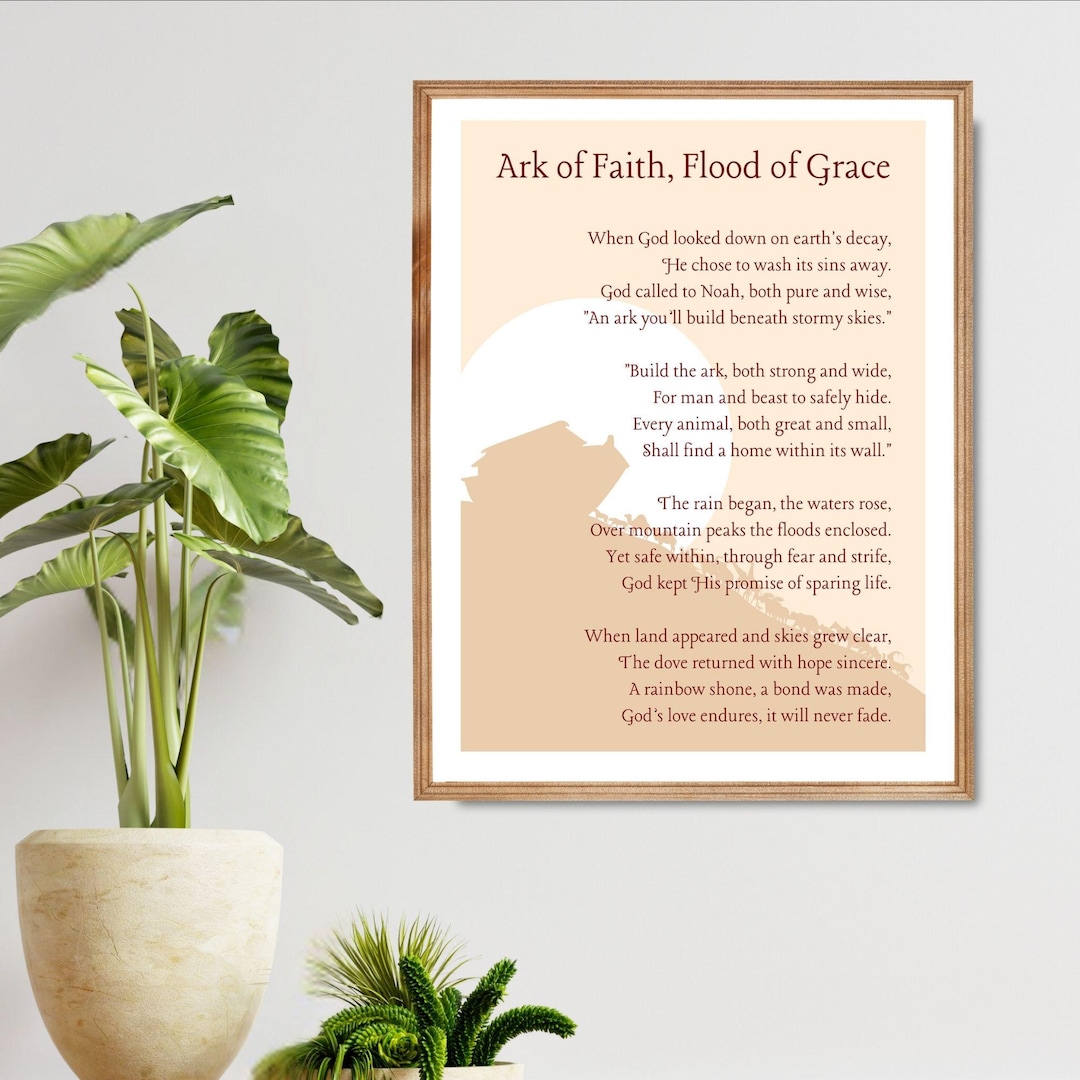 Noah’s Ark & the Flood Wall Art, Old Testament Bible Story ...