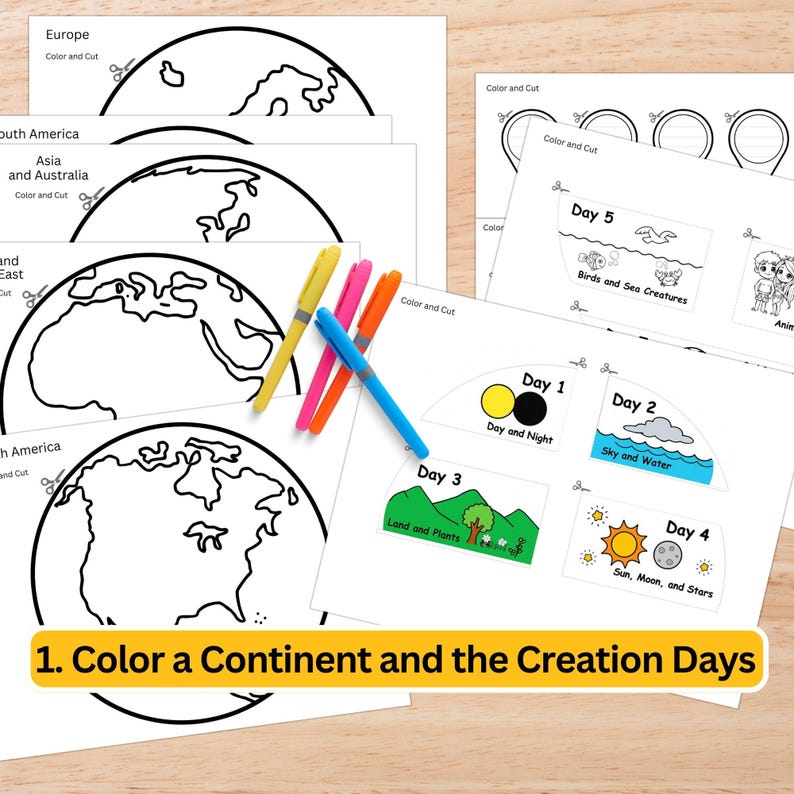 Creation Story Bible Craft: Coloring Puzzle Activity for Kids (PDF ...
