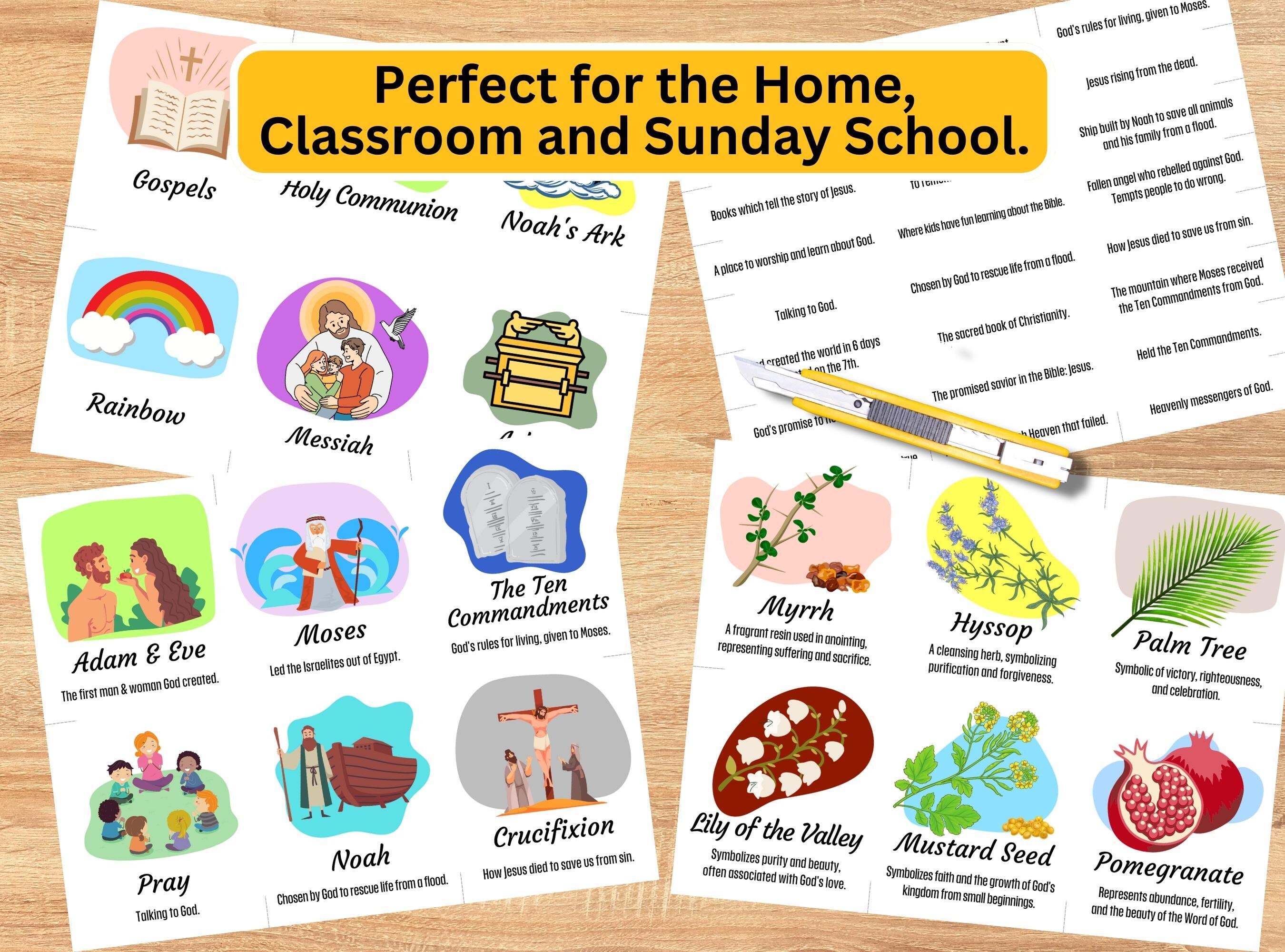 Bible Printable Flashcards for Kids - Fun Activity Study Cards for ...