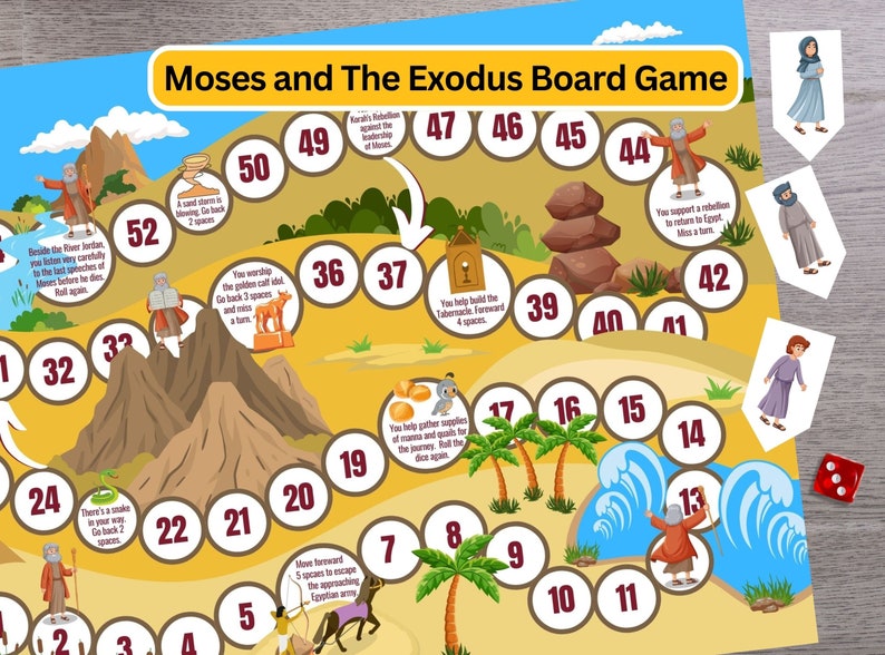 Bible Printable Game for Kids - Moses and the Exodus Board Game - Fun ...