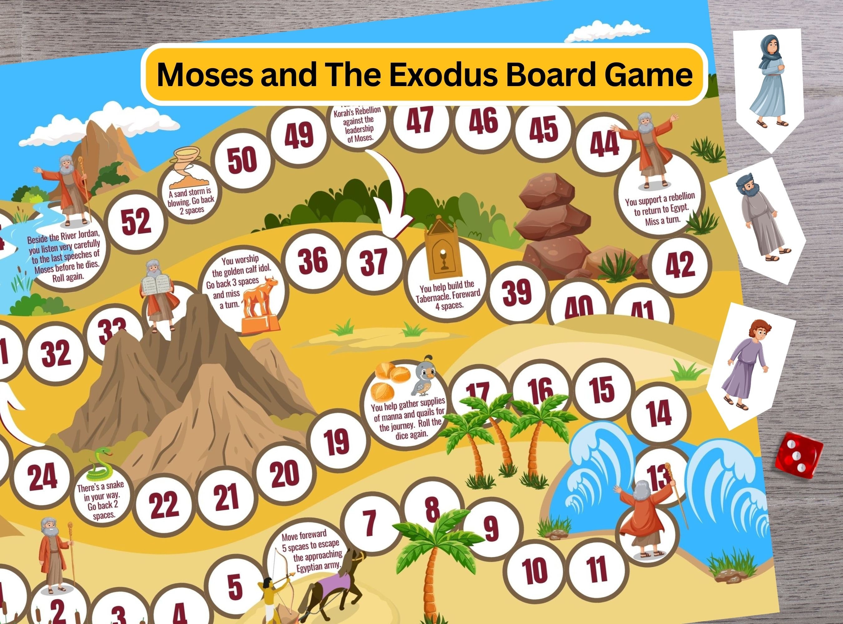 Bible Printable Game for Kids - Moses and the Exodus Board Game - Fun ...
