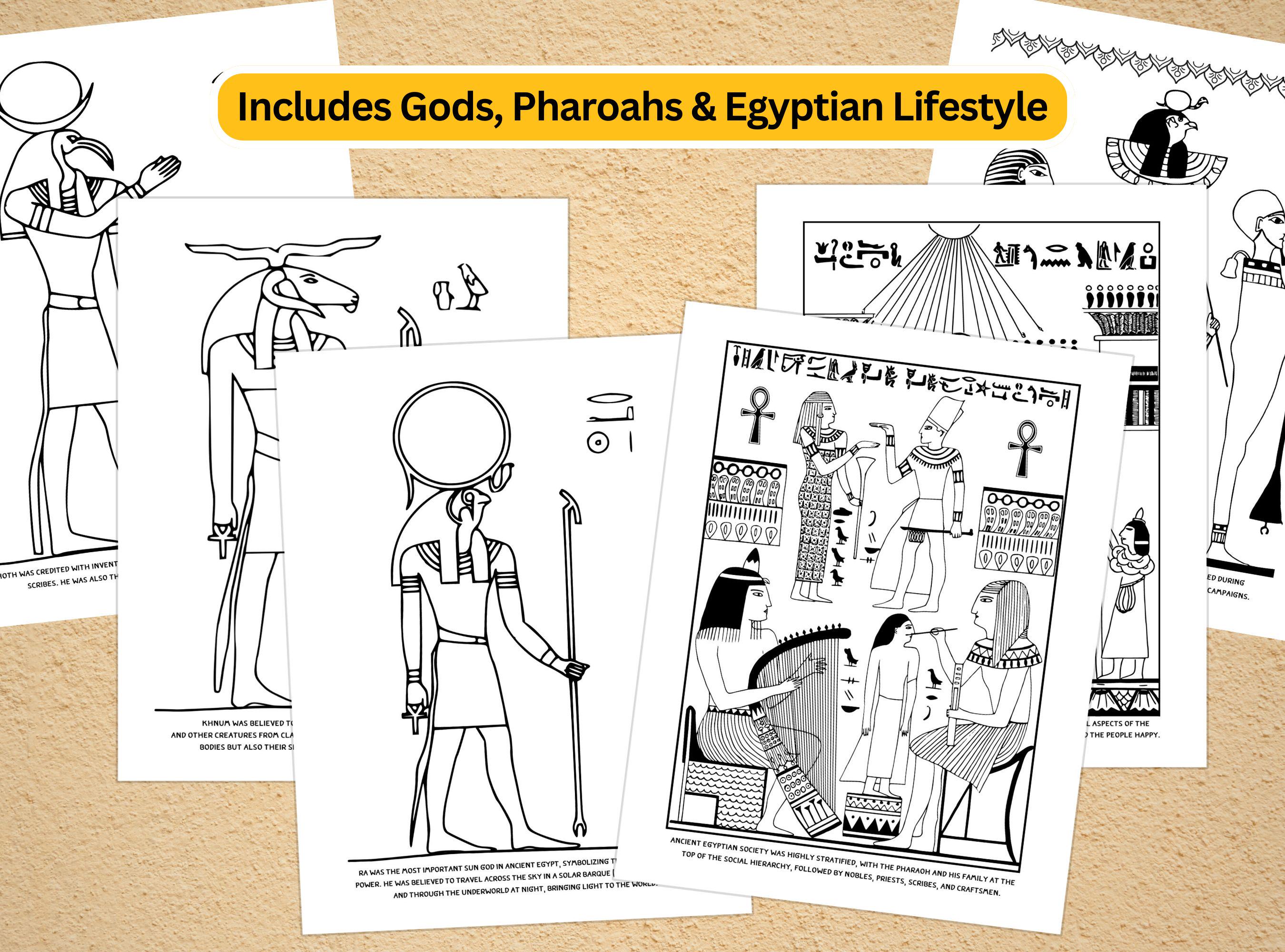 Ancient Egypt Coloring Pages 55 Egyptian Images Kids History Coloring ...