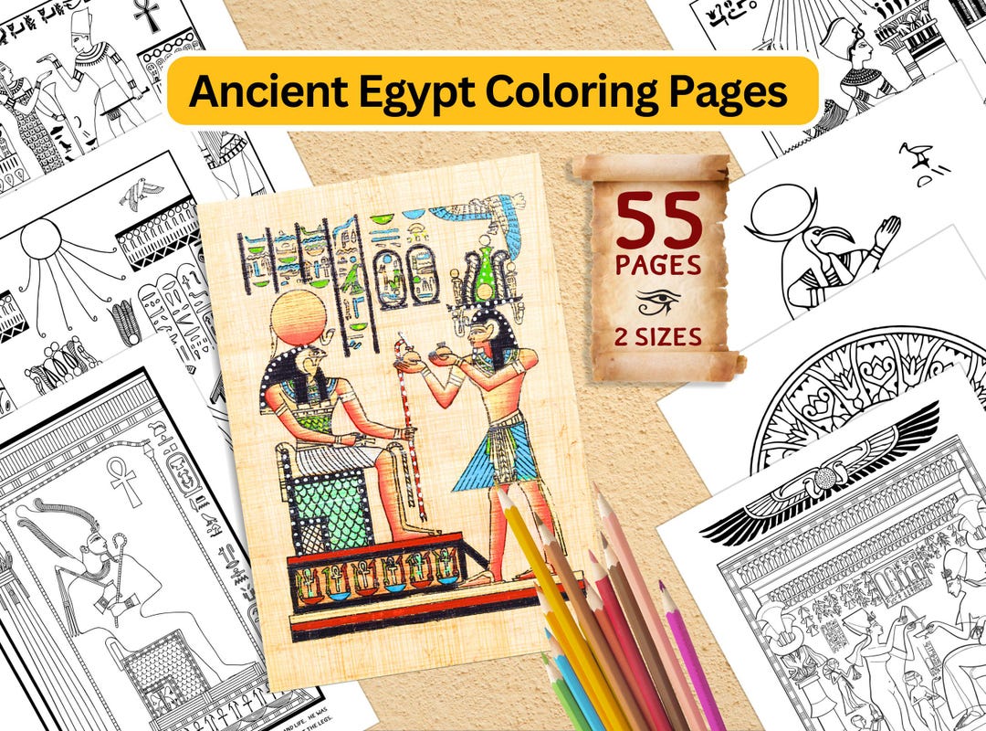 Ancient Egypt Coloring Pages 55 Egyptian Images Kids History Coloring ...