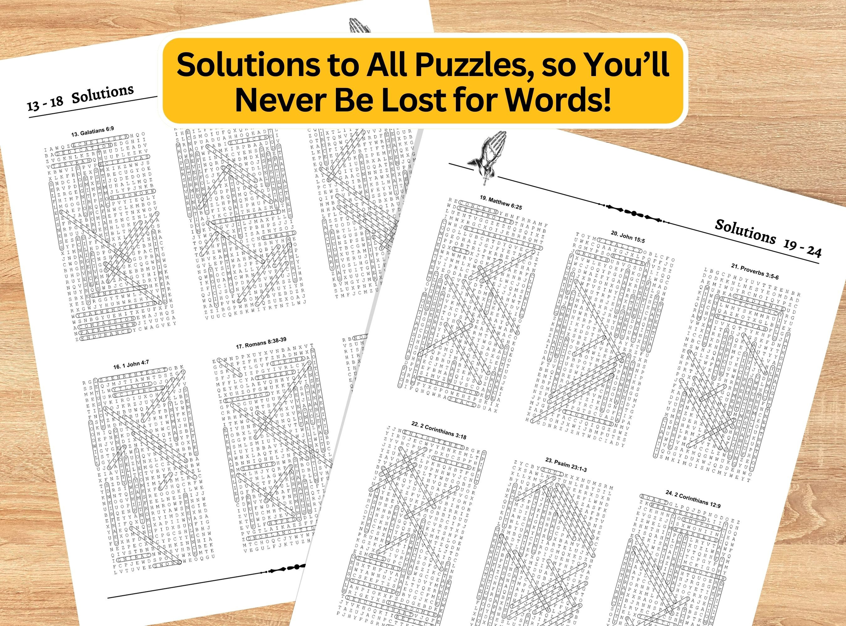 Bible Word Search Puzzles 120 Printable Bible Verse Activity Worksheets ...