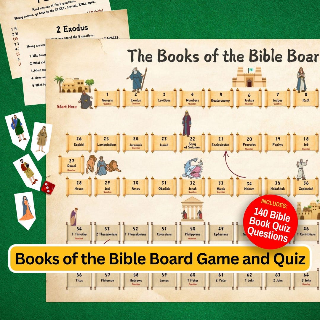 Bible Books Board Game & Quiz: Christian Learning (digital Download) - Etsy