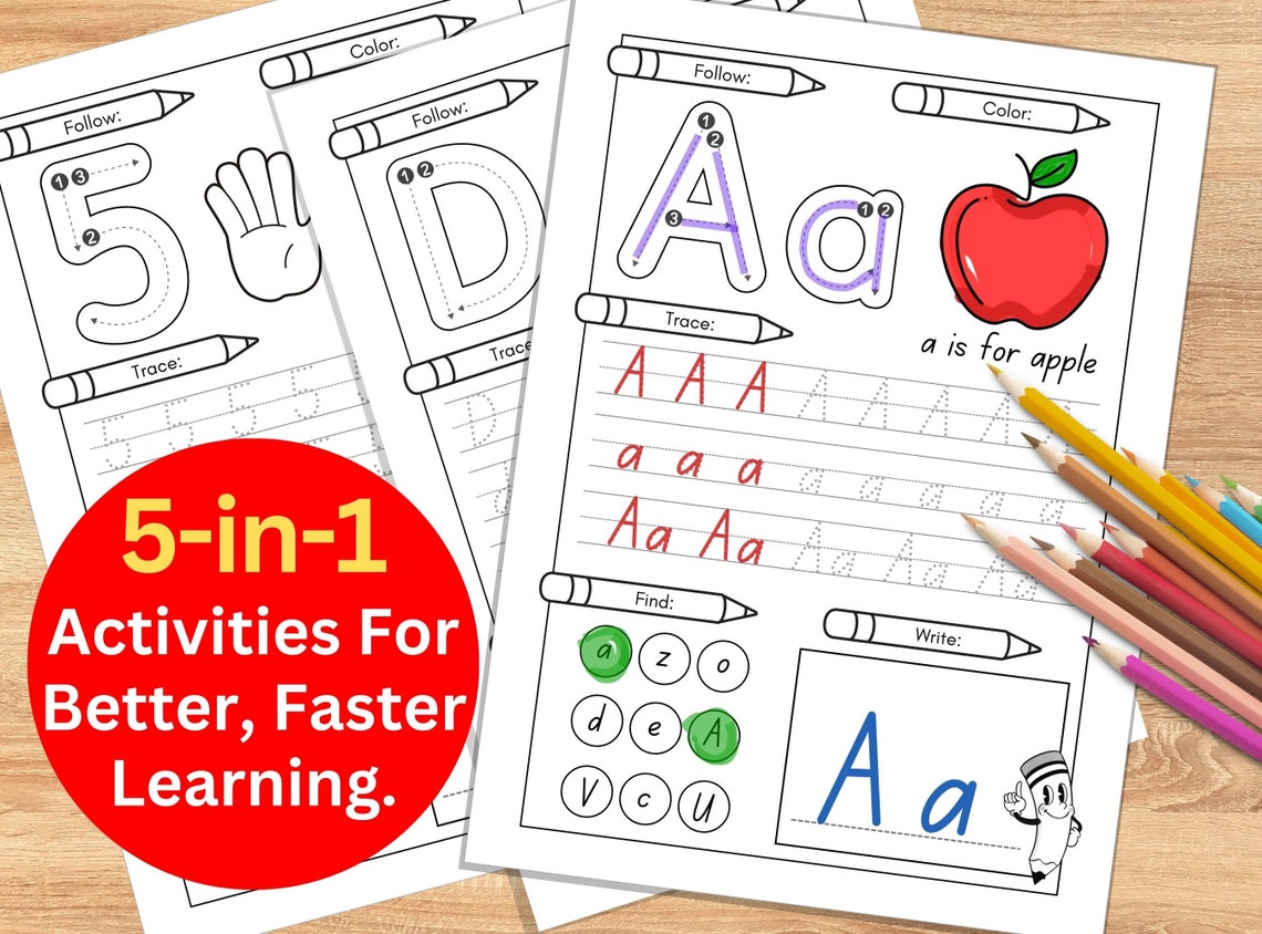 Alphabet and Number Tracing Sheets - Alphabet Learning and Numbers ...
