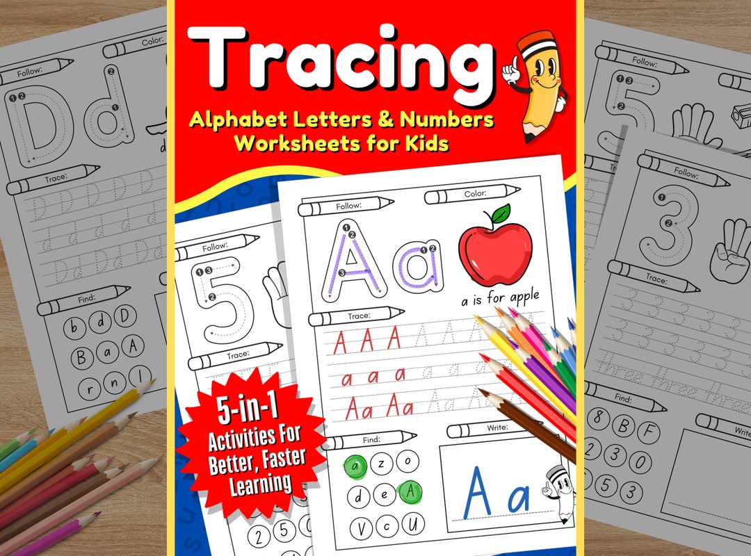 Alphabet and Number Tracing Sheets - Alphabet Learning and Numbers ...