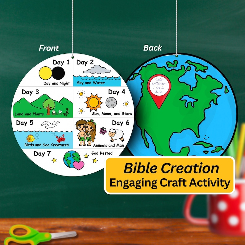 Creation Story Bible Craft: Coloring Puzzle Activity for Kids (PDF ...