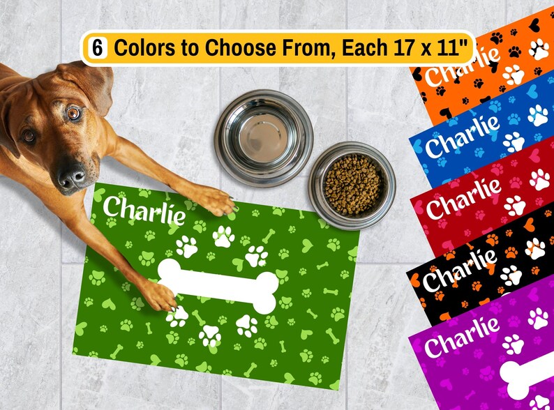 Personalized Dog Placemats - Printable Custom Dog Bowl Mats - Dog Food ...