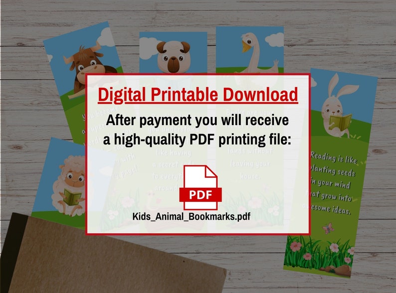 Bookmarks for Kids 15 Printable Book Markers of Cute Animals Reading ...