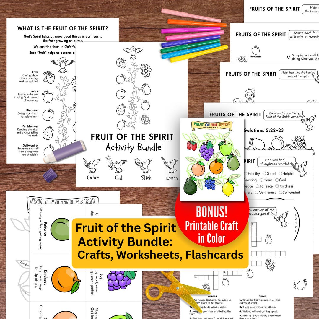 Fruit of the Spirit Activity Bundle – Bible Lessons & Craft (PDF) - Etsy