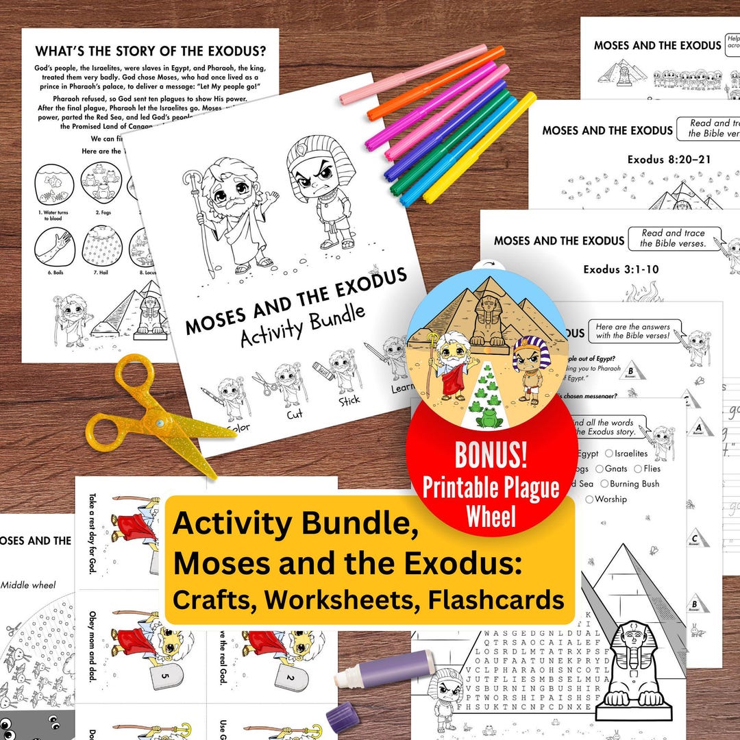 Moses and Exodus Activity Bundle – Plagues of Egypt Craft (printable ...