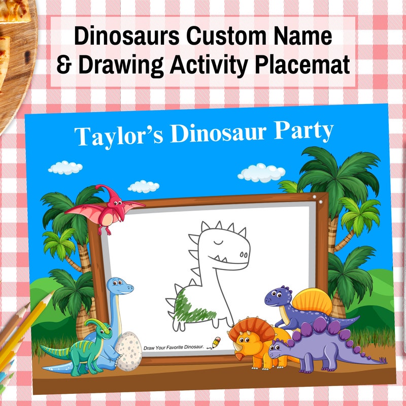 Custom Dinosaur Placemat - Etsy