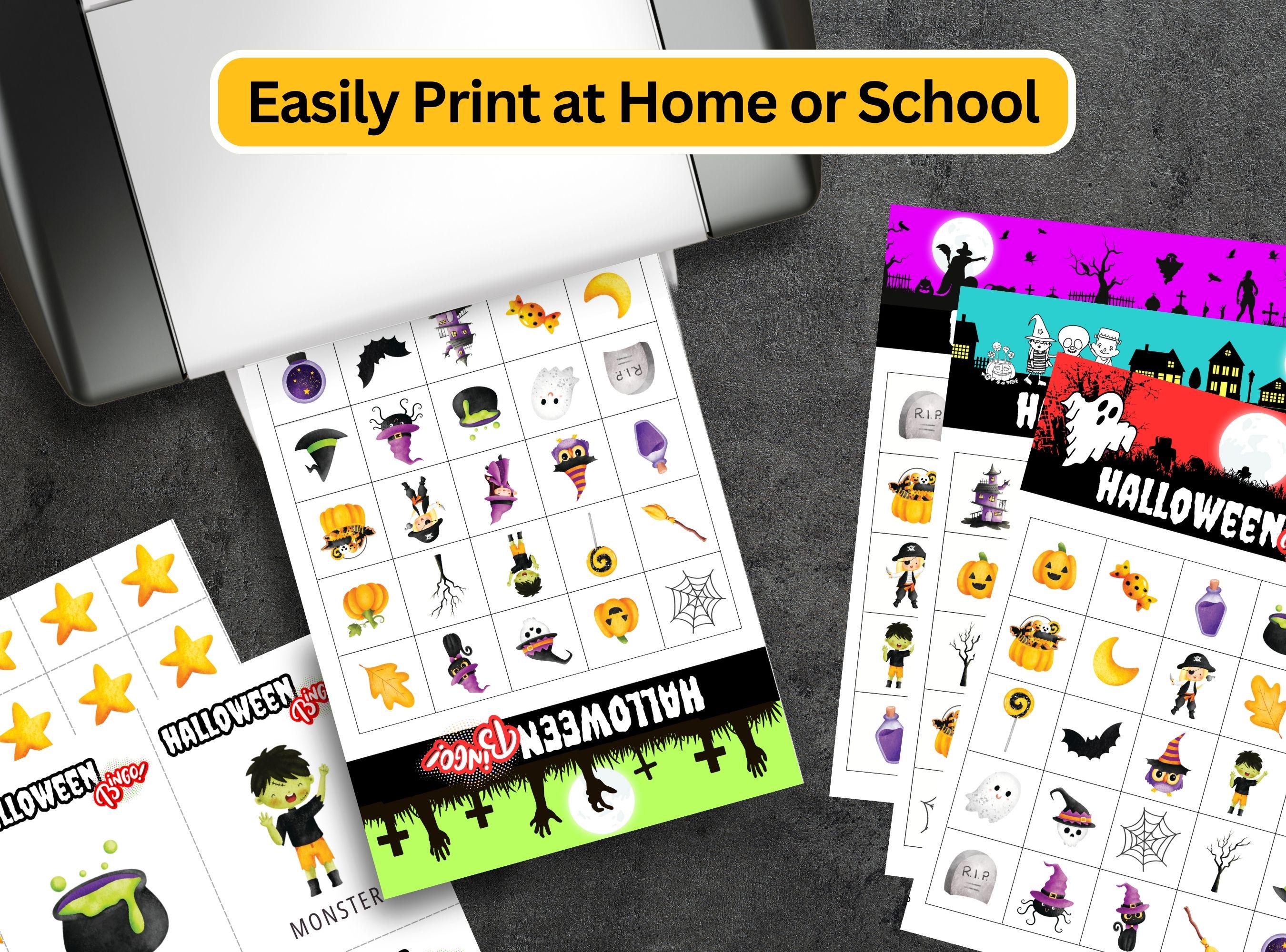 Halloween Bingo Game Kids Printable - 30 Bingo Cards - Halloween ...