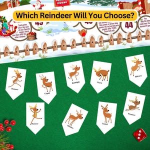 Christmas Game Printable for Kids - Santa’s Reindeer Race Board Game ...