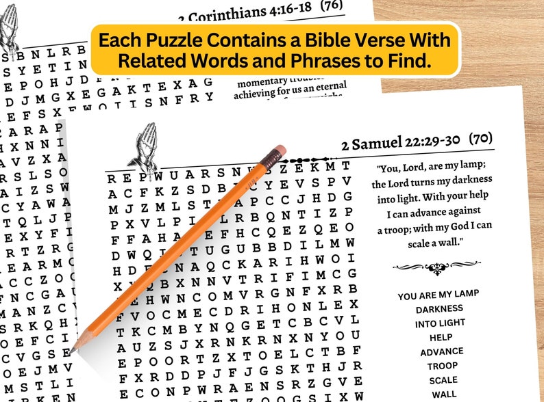 Bible Word Search Puzzles 120 Printable Bible Verse Activity Worksheets ...