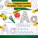 Alphabet Activity Placemats for Kids, Food Theme, Vocabulary Coloring ...