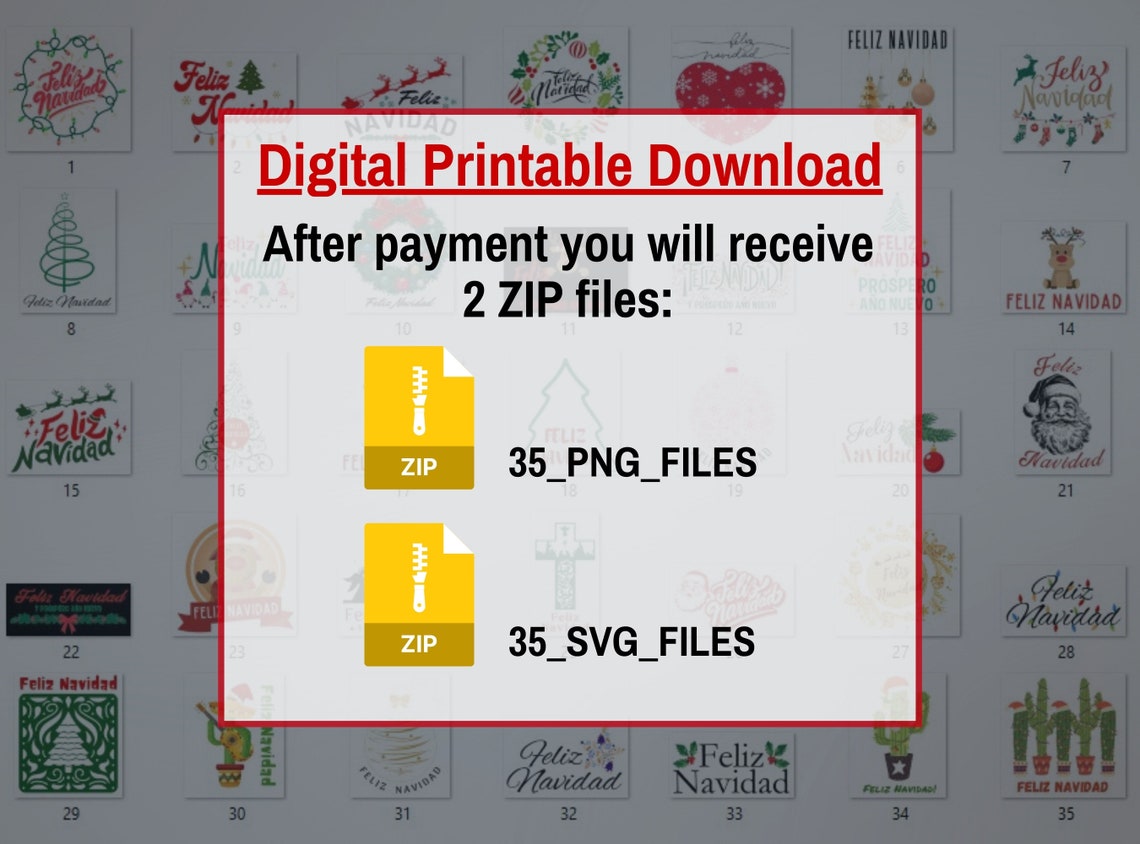 Feliz Navidad Message Graphics PNG SVG Bundle Perfect for Printing ...