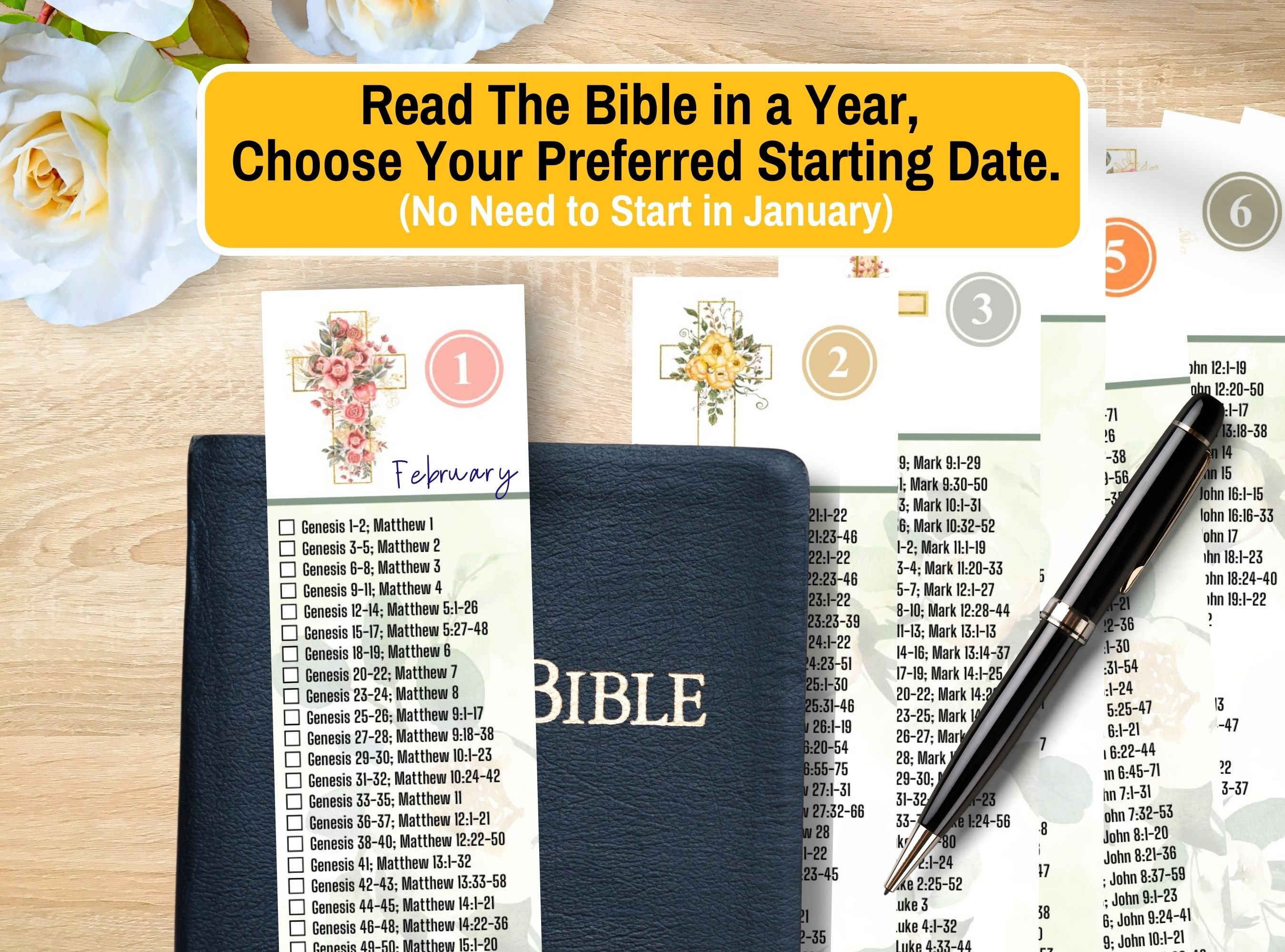 Bible Reading Plan Bookmarks 12 Bible Tracking Printable Bookmarks ...