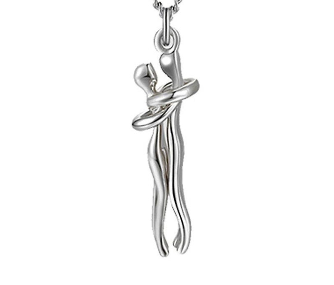 Hugging Couple,symbol of Eternal Love, Couple Necklace in 925 Sterling ...